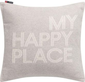 David Fussenegger Kissenhülle Silvretta My Happy Place 50 x 50 cm Filz - Hellgrau