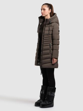 Khujo Steppmantel KHUJO LAVA, Damen, Gr. XXL, dull grün, 100% Polyester, unifarben, eingesetzt elastischer Bund mit Windstopper, Mäntel, Topseller