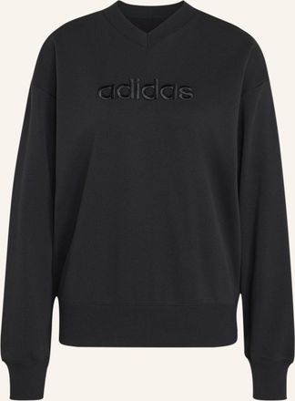 adidas Seasonal Essentials Satin-Sweatshirt, V-Ausschnitt schwarz