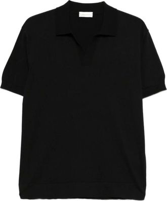Paolo Pecora Homme, Tops, Noir, Taille: XL Polo senza bottoni