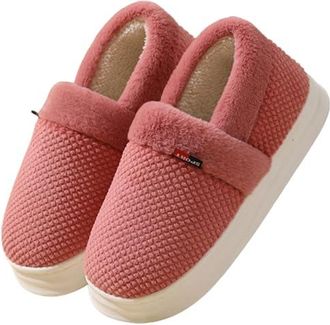 Generic Pantoufles pelucheuses pour femme - Chaussures dintérieur et dextérieur décontractées - Chaudes - Antidérapantes - Semelle épaisse - Légères à enfiler
