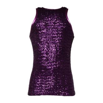 Dolce & Gabbana Schimmerndes Lila Pailletten Tank Top - - Tops - Herren - Lila - M