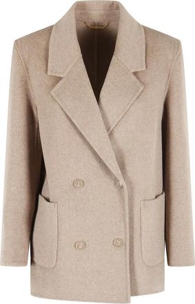Seventy Doppelreihiger Mantel mit Seitentaschen - Nude