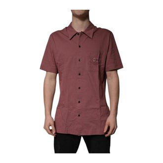Dolce & Gabbana Dunkelrosa Logo Poloshirt - - Shirts - Herren - Rosa - XS