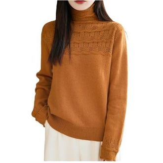Generic Pull Femme Hiver Pull en Laine M&eacute;rinos &Agrave; Col Roul&eacute; Ajour&eacute; pour Femme Manches Longues Id&eacute;al pour LAutomne Et lhiver &Eacute;l&eacute;gant Et D&eacute;contract&eacute; Parfait pour