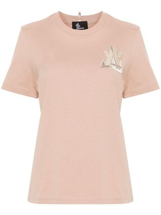 Moncler t-shirt à logo montagne - Tons neutres