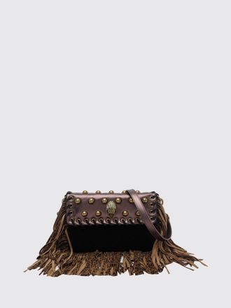 Kurt Geiger Mini sac d&eacute;paule Oxford en cuir &agrave; imprim&eacute; animalier avec clous et franges