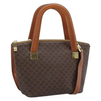 Celine Pre-owned Vintage Macadam Canvas Hand Bag - Femme - Pre-owned - Brun - Taille: ONE Size
