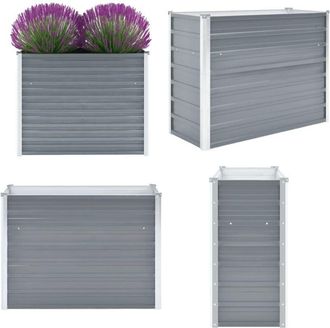 vidaXL Vidaxl - Lit surélevé de jardin Acier galvanisé 100x40x77 cm Gris - Jardinière - Bac De Plantation - Pot De Fleurs Extérieur - Plante Grimpante