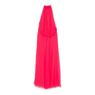 Alberta Ferretti Femme, Robes, Rose, Taille: 40 FR Robe Maxi Fuchsia Col Halter Hot Pink