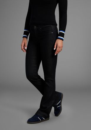 Arizona Bootcut-Jeans ARIZONA Shaping, Damen, Gr. 34, N-Gr, schwarz (schwarz washed), Denim/Jeans, Obermaterial: 79% Baumwolle, 19% Polyester, 2% Elasthan, Ba