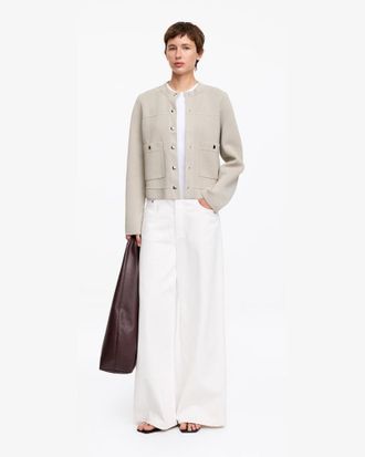 Arket Strickjacke Aus Baumwolle -Beige