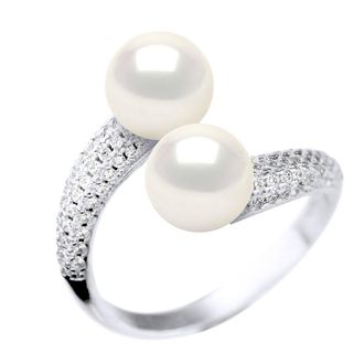 Ateliers Saint Germain Ring You & Me Schmuck - 2 echte S&uuml;&szlig;wasser-Zuchtperlen rund 8-9 mm