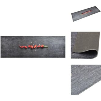 vidaXL K&uuml;chenteppich Waschbar Peperoni 60x300 cm - Bodenmatte - K&uuml;chenl&auml;ufer - Teppich - Wohnzimmerteppich - Esszimmerteppich