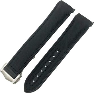 Generic LXGGUC Für Omega Planet Ocean Diver 300 Spitzverschluss Silikon-Uhrenarmband Gummi Nylon Leder 19 20 mm 22 21 mm Uhrenarmbänder