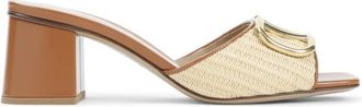 Valentino Garavani VLogo Signature Block Heel Slide - - Shoes - Damen - Beige - 39 1/2 EU