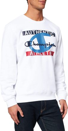 Champion Herren Graphic Shop Authentic Crewneck Pullover, wei&szlig;, M