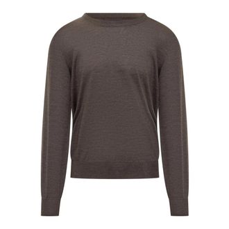 Brunello Cucinelli Feiner Pullover aus Wolle und Kaschmir - - Knitwear - Herren - Braun - M