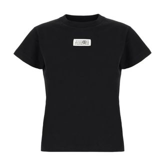 Maison Margiela L&auml;ssiges Baumwoll-T-Shirt in Verschiedenen Farben - - Tops - Damen - Schwarzk - L