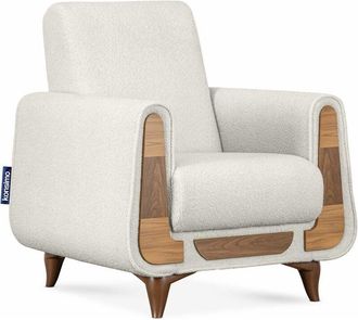 Konsimo Konsimo - gustavo Klassischer Sessel aus Schaumstoff und Holz, weiß