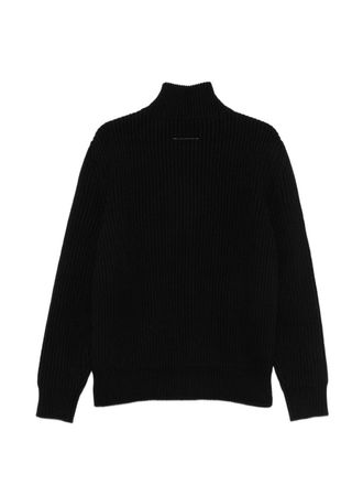 Maison Margiela Ribbed Wool Cardigan - Black