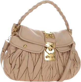 Miu Miu Sac port&eacute; &eacute;paule Pre-owned - Femme - Pre-owned - Beige - Taille: ONE Size