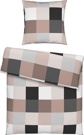 Novel Bettw&auml;sche, Taupe, Textil, Karo, 135x200 cm, pflegeleicht, atmungsaktiv, schadstoffgepr&uuml;ft, Schlaftextilien, Bettw&auml;sche, Bettw&auml;sche