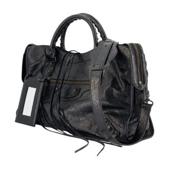 Balenciaga Womens Le City Bag - Balenciaga Leather Black Lambskin Handbags-Purses