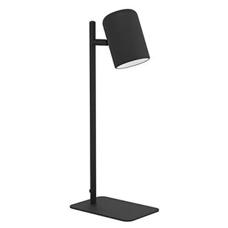 Eglo Lampe de chevet LED Ceppino, lampe de table minimaliste, lampe de bureau et de lecture en m&eacute;tal noir, luminaire avec interrupteur, douille GU10