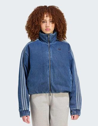 adidas Originals Firebird - Veste en denim - Indigo-Bleu