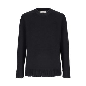 Laneus Homme, Pulls, Noir, Taille: M Pull col rond noir avec logo