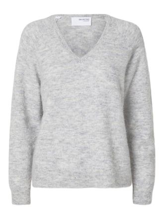 Selected SLFLULU New LS Knit V-Neck B NOOS