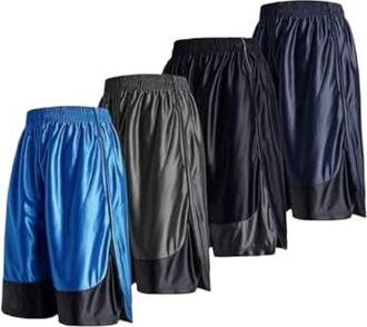 Generic JJDFW Lot de 4 shorts de basket-ball d&eacute;contract&eacute;s &agrave; rayures pour homme S&eacute;chage rapide, A3 - 4 pi&egrave;ces, S