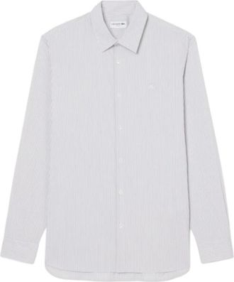 Lacoste Homme, Chemises, Blanc, Taille: 3XL Chemise Popeline Stretch Ray&eacute;e Coupe Slim