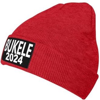 Generic Nayib Bukele 2024 Unisex Bonnets Hiver &Eacute;pais Bonnets Tricot&eacute; &Eacute;lastique Bonnet De Trawler pour Toutes Les Saisons Cyclisme Jogging