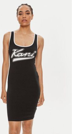 Karl Kani Sommerkleid Varsity 6160828 Schwarz Slim Fit