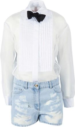 Elisabetta Franchi Femme, Combinaisons et Ensembles, Blanc, Taille: 38 FR Tuta Jeans