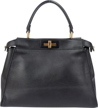 Fendi Crossbody Bags - Fendi Black Leather Peekaboo Handbag - Gr. unisize - in Schwarz - f&uuml;r Damen