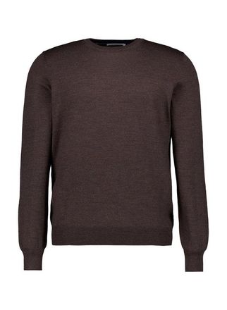 Gran Sasso Herren Pullover braun Schurwolle meliert