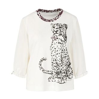 Marc Cain Femme, Blouses et Chemises, Blanc, Taille: 38 FR Chemisier imprim&eacute;
