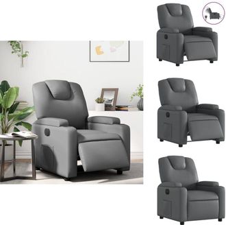 vidaXL Relaxsessel Elektrisch Grau Kunstleder - Fernsehsessel - Relaxsessel - Elektrischer Sessel - Bequeme Lounge - Lederlook