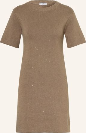 Brunello Cucinelli Brunello Cucinelli Strickkleid Mit Pailletten braun