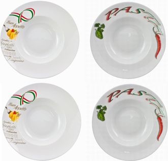 Retsch Arzberg Pastateller mit Dekor &Oslash; 30cm (4 St&uuml;ck im Set)