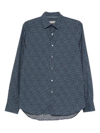Canali chemise &agrave; fleurs - Bleu