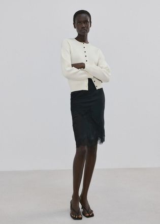 Mango Cardigan maille boutons &eacute;cru - Femme - XXS - MANGO