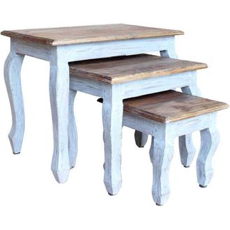 vidaXL Vidaxl - Ensemble de tables gigognes 3 pcs bois dacajou massif