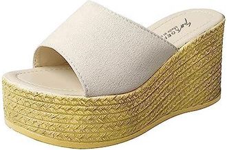 Generic Chaussures compens&eacute;es 2026 pour femme - Coupe classique d&eacute;contract&eacute;e, beige, 38.5 EU