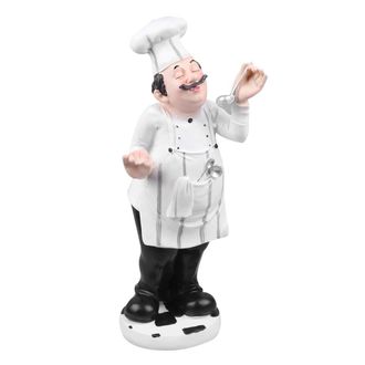 BESPORTBLE Kunstharz Kochfigur Im Europ&auml;ischen Stil Miniatur Koch Statue Als Dekoration F&uuml;r K&uuml;che Restaurant B&auml;ckerei Stabile Figur F&uuml;r Tischdeko