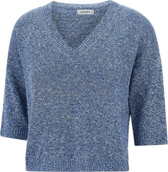 KANGRA Femme, Pulls, Bleu, Taille: 36 FR Pull en V