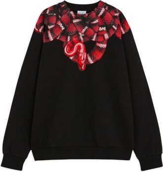 Marcelo Burlon Homme, Sweatshirts et sweats &agrave; capuche, Noir, Taille: XL SweaT-shirt ras du cou &agrave; imprim&eacute; serpent